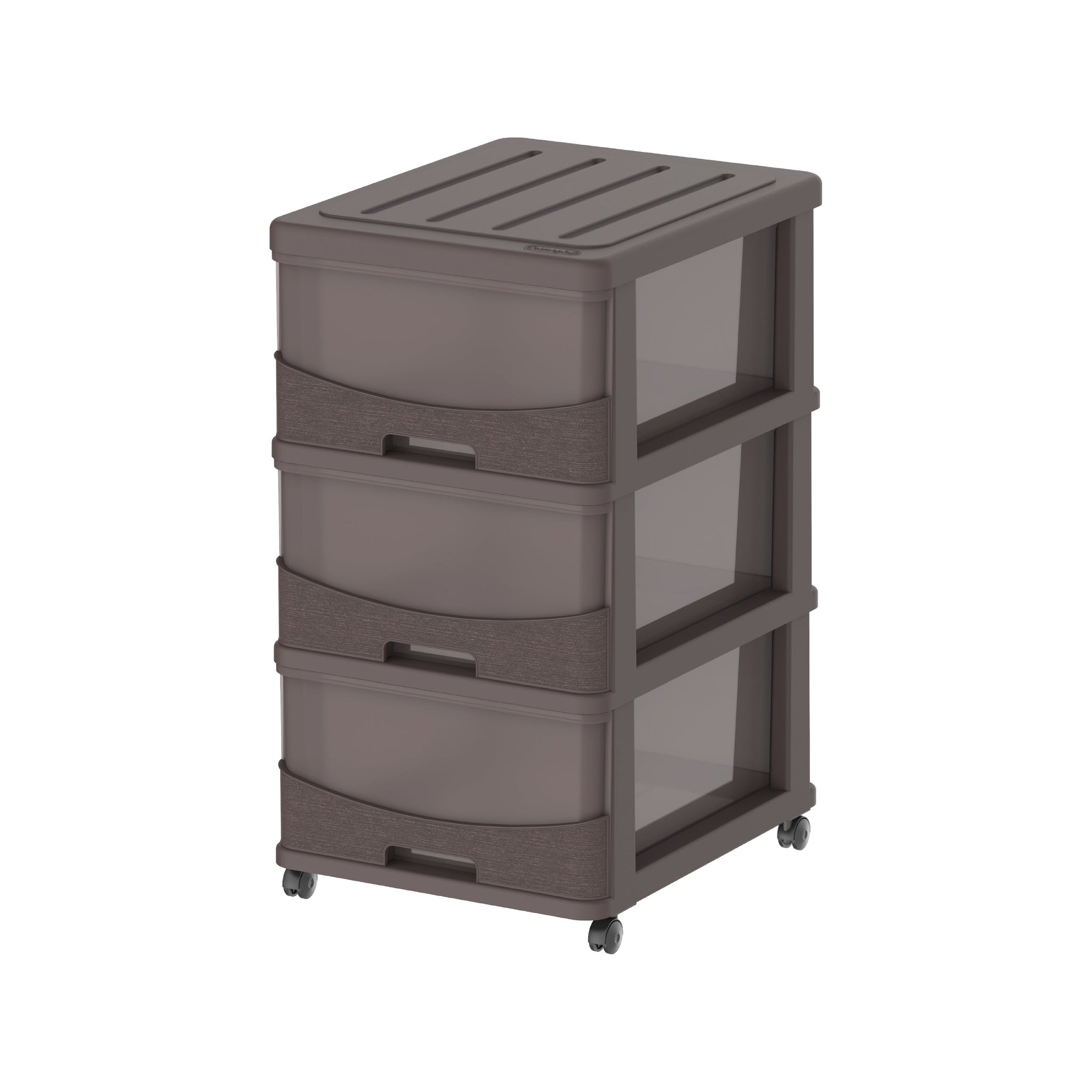 Cosmoplast Cedargrain 3 Tiers Storage Cabinets with Drawers & Wheels ...