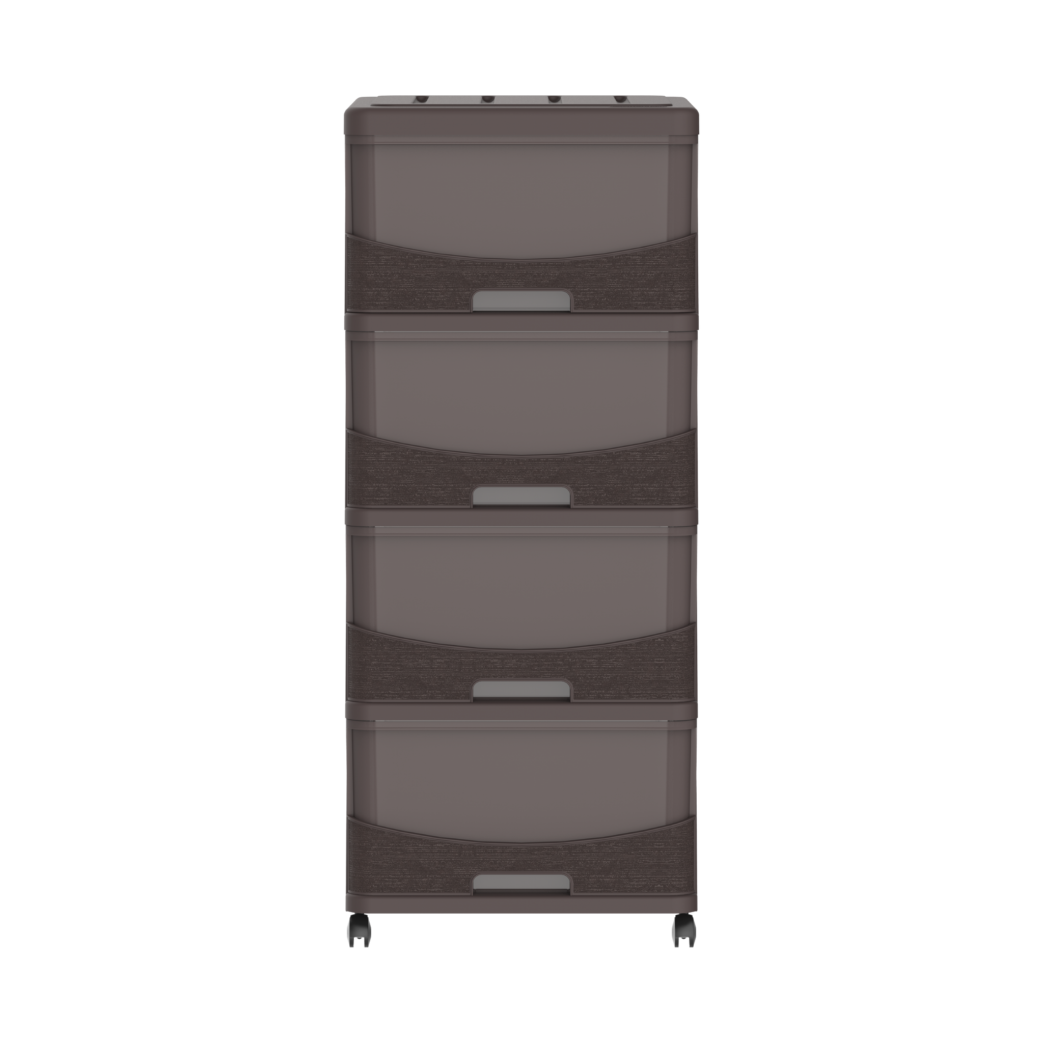 Cosmoplast Cedargrain 4 Tiers Storage Cabinets with Drawers & Wheels ...