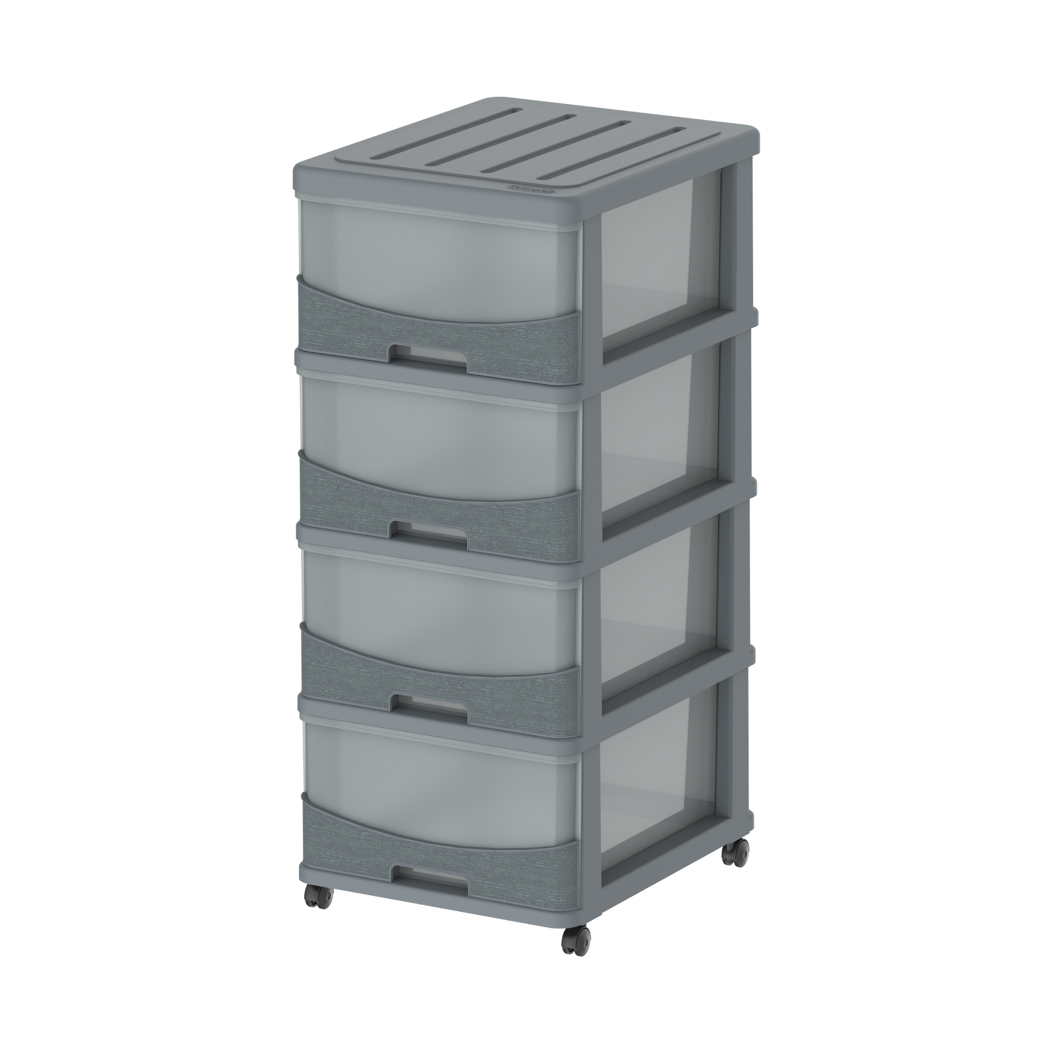 Cosmoplast Cedargrain 4 Tiers Storage Cabinets with Drawers & Wheels ...