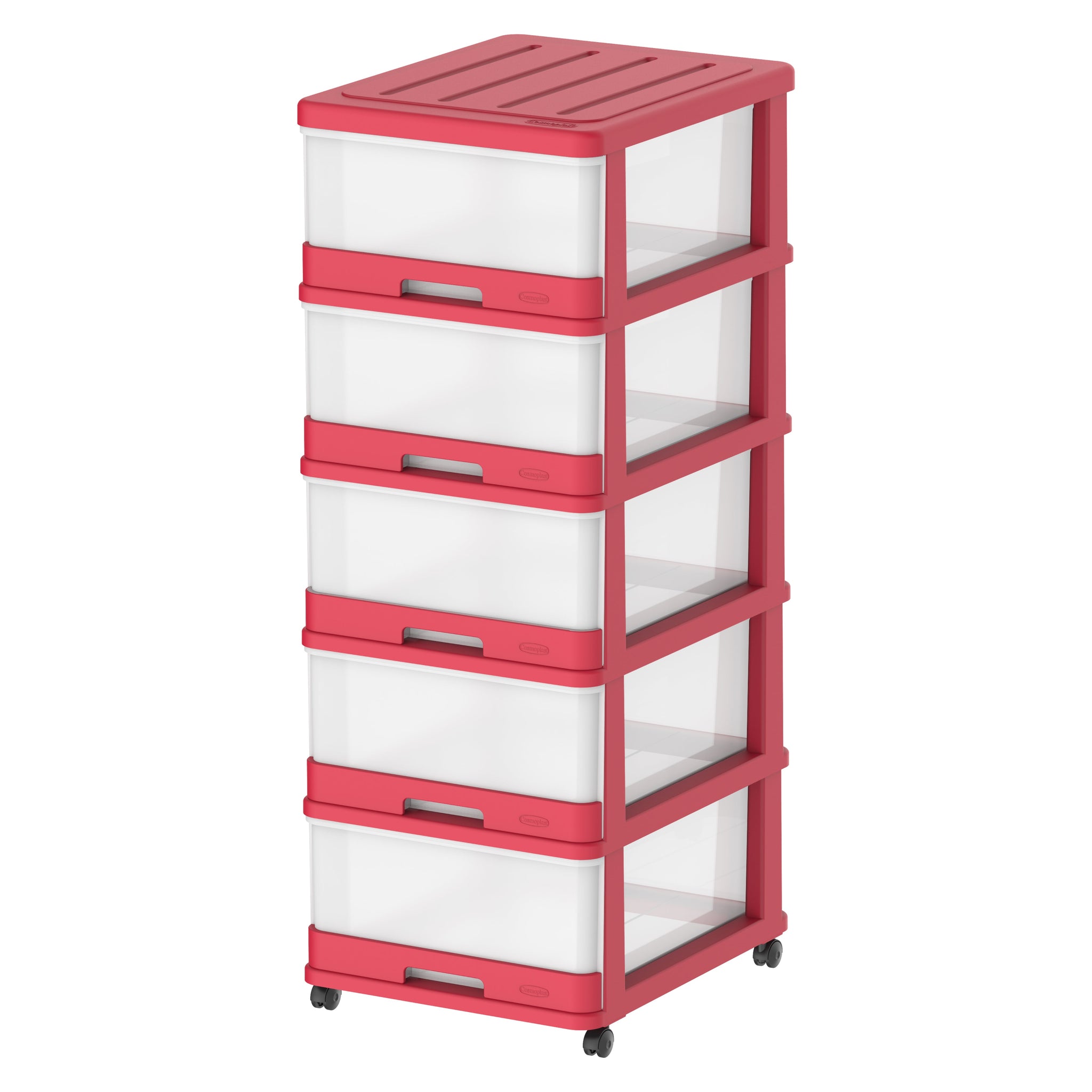 Cosmoplast 5 Tiers Storage Cabinets with Drawers & Wheels – Cosmoplast ...